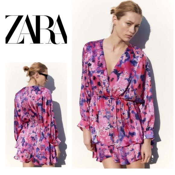 Zara | Dresses | Zara Floral Ruffled Dress | Poshmark